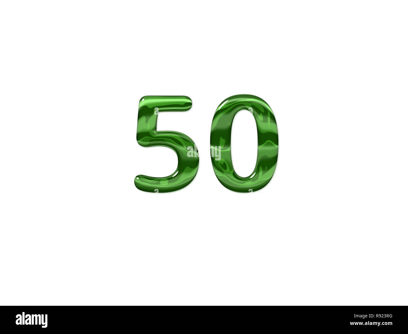 Green Number 50 isolated white background Stock Photo - Alamy