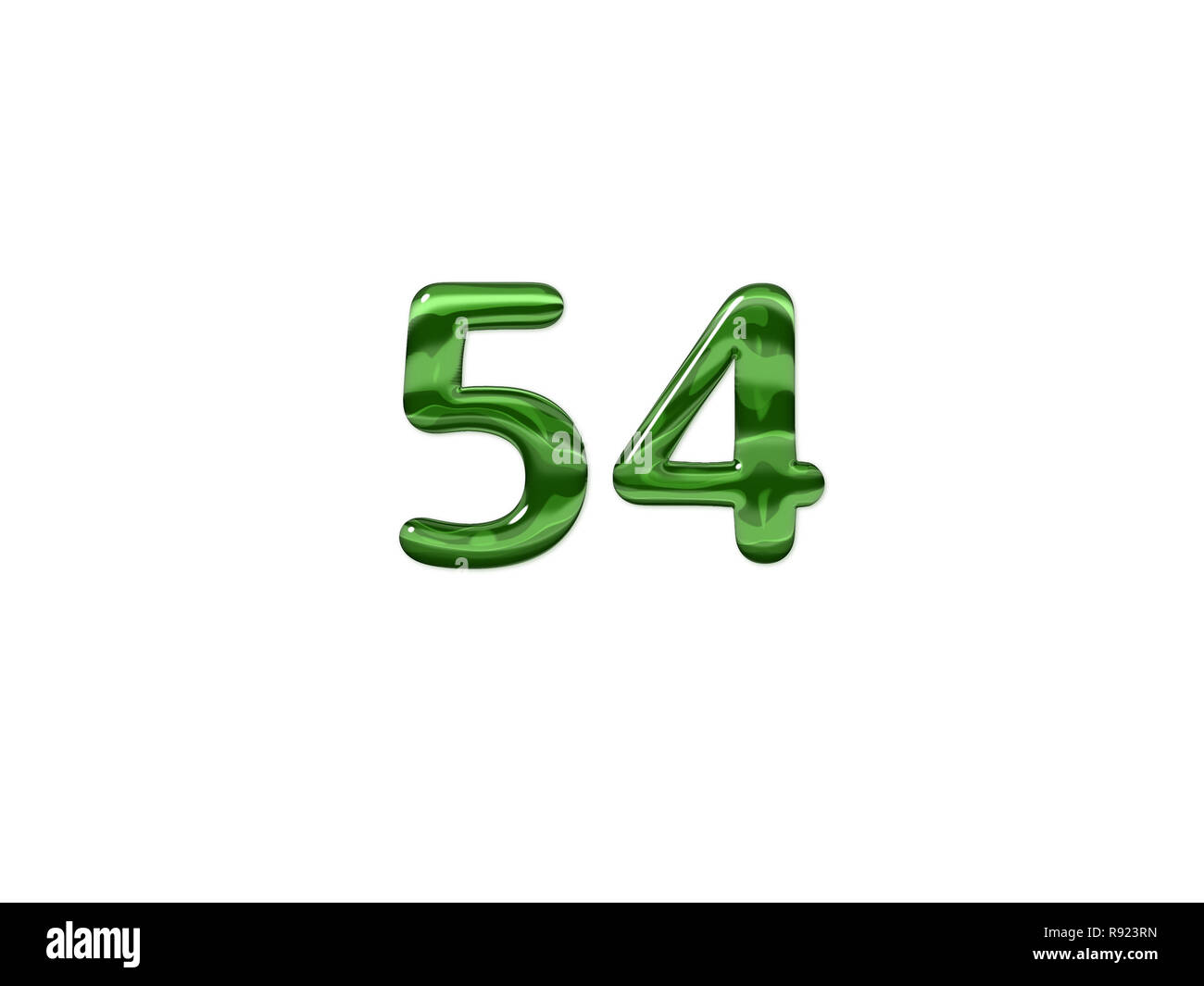 Green Number 54 isolated white background Stock Photo - Alamy
