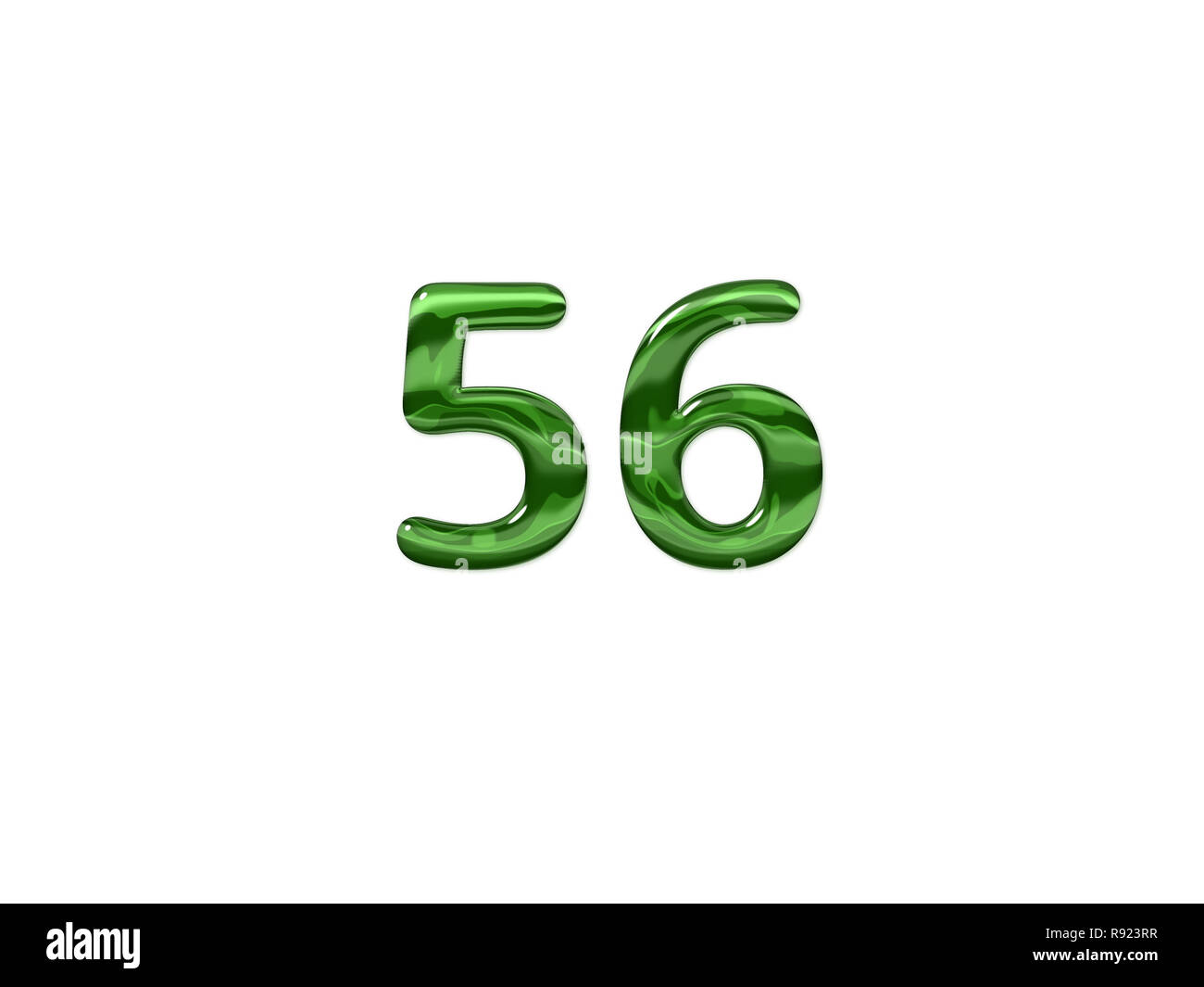 Green Number 56 isolated white background Stock Photo - Alamy