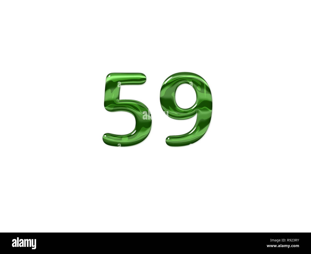 Green Number 59 isolated white background Stock Photo - Alamy