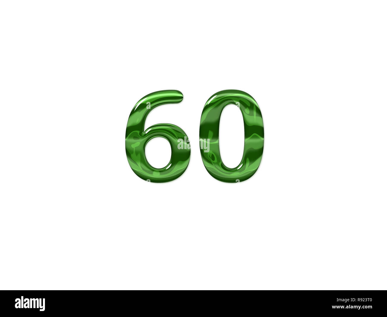 Green Number 60 isolated white background Stock Photo - Alamy