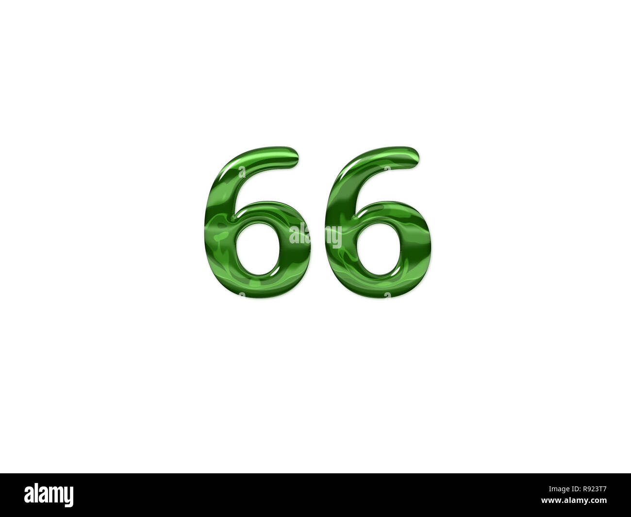 Green Number 66 isolated white background Stock Photo - Alamy