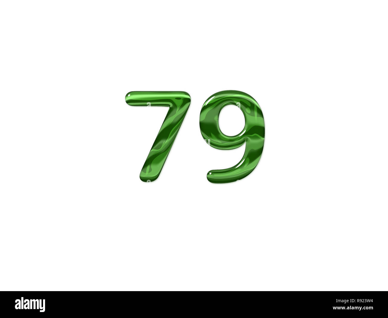 Green Number 79 isolated white background Stock Photo - Alamy