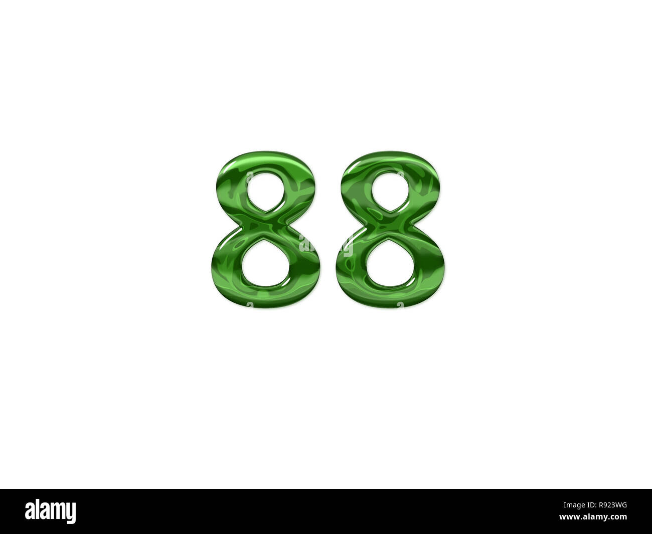 Green Number 88 isolated white background Stock Photo - Alamy