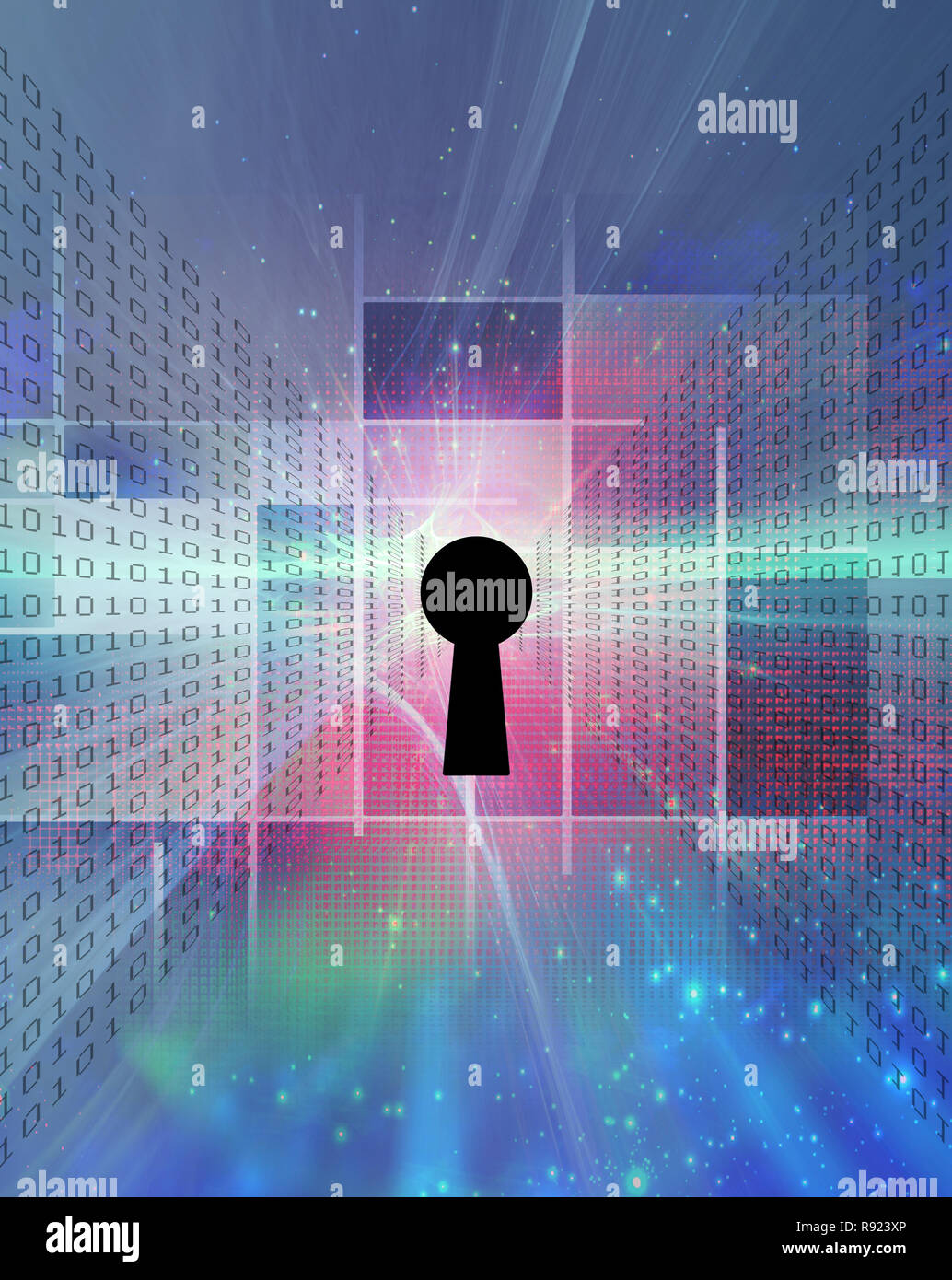 Modern art. Keyhole and binary code on a background Stock Photo - Alamy