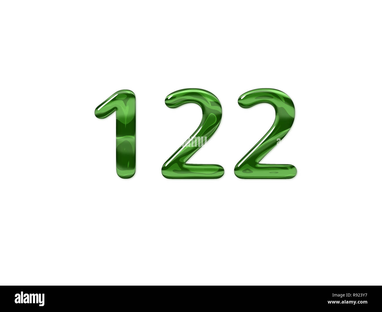 Green Number 122 isolated white background Stock Photo - Alamy