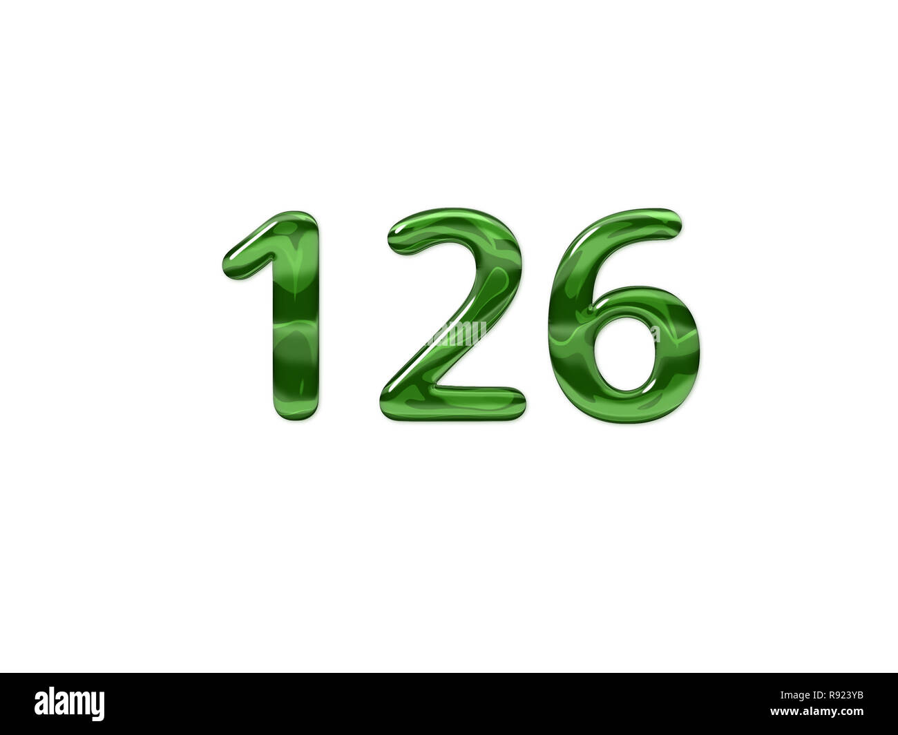 Green Number 126 isolated white background Stock Photo - Alamy