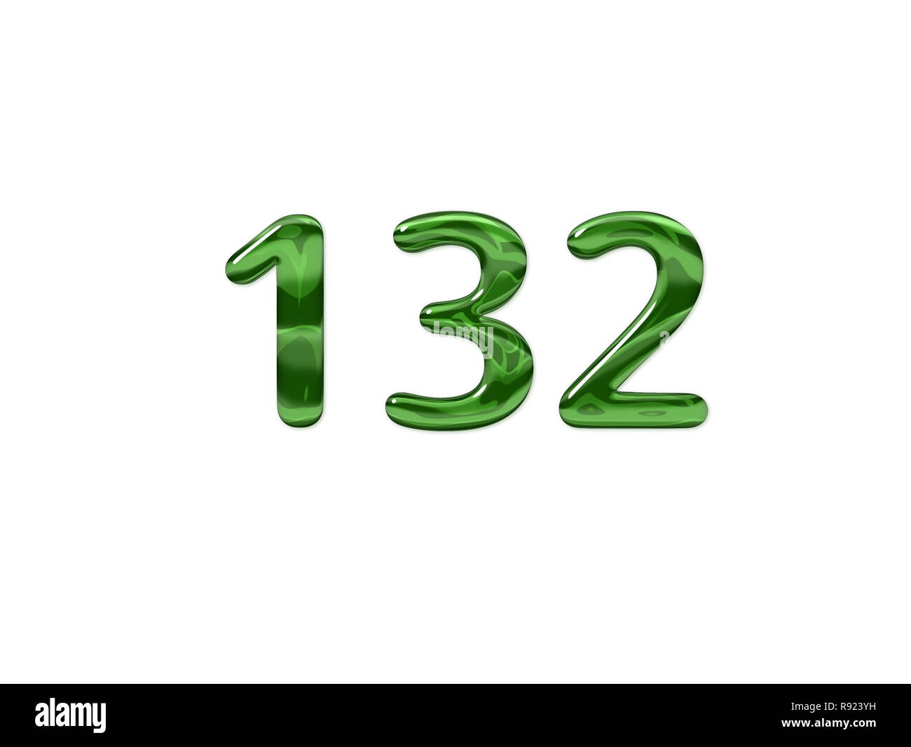 Green Number 132 isolated white background Stock Photo - Alamy