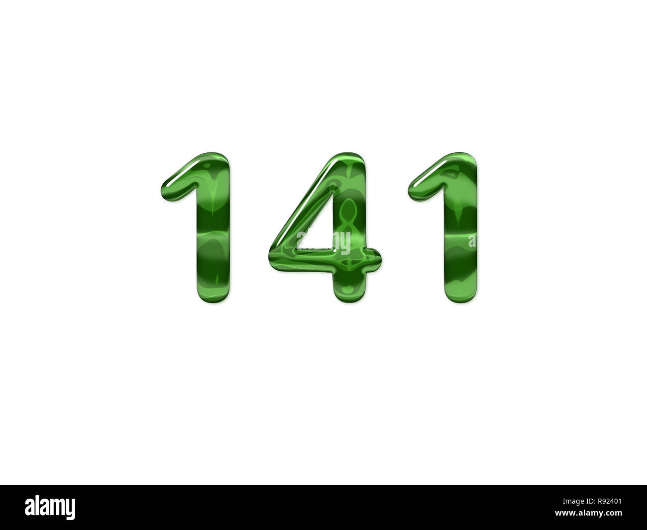 Green Number 141 isolated white background Stock Photo - Alamy