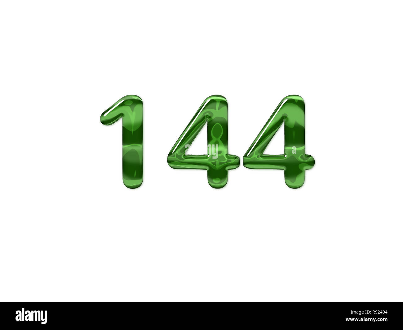 Green Number 144 isolated white background Stock Photo - Alamy