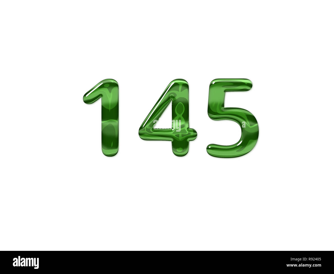 Green Number 145 isolated white background Stock Photo - Alamy