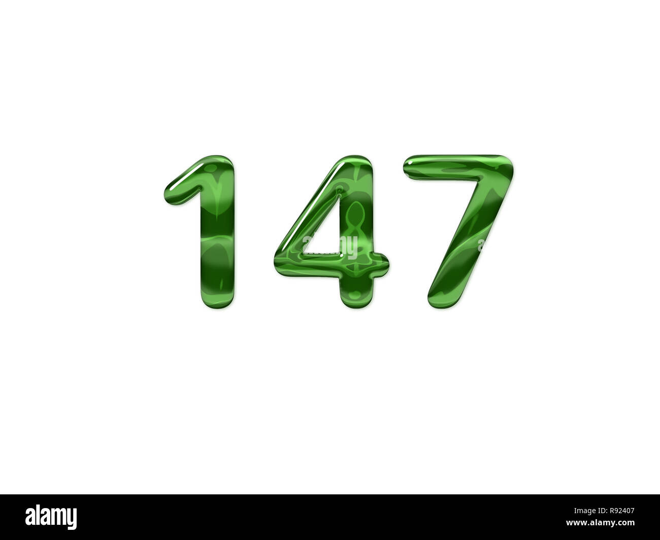 Green Number 147 isolated white background Stock Photo - Alamy
