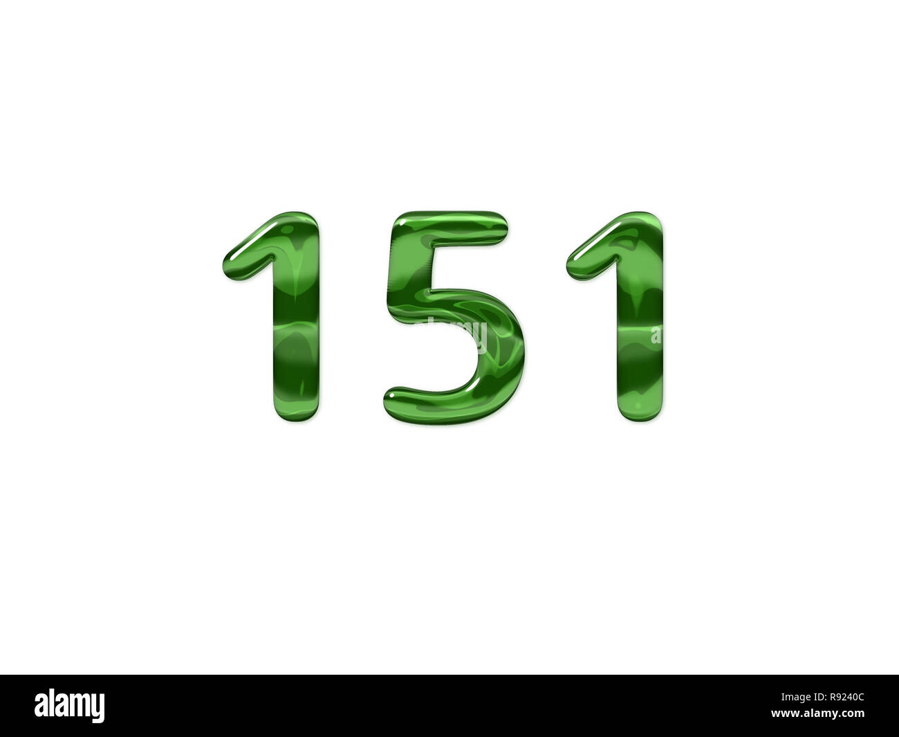 Green Number 151 isolated white background Stock Photo - Alamy