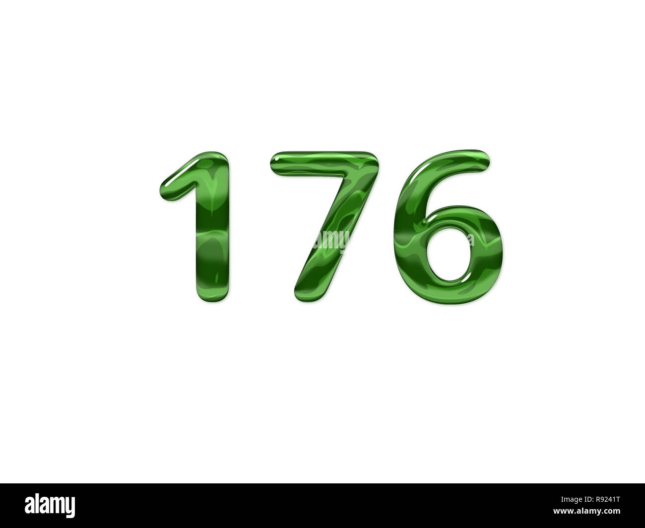 Green Number 176 isolated white background Stock Photo - Alamy