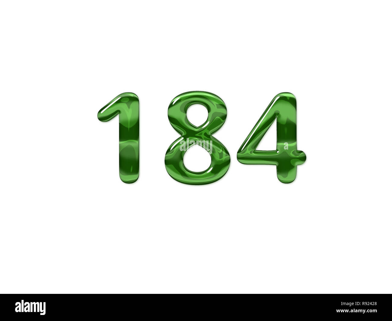 Green Number 184 isolated white background Stock Photo - Alamy