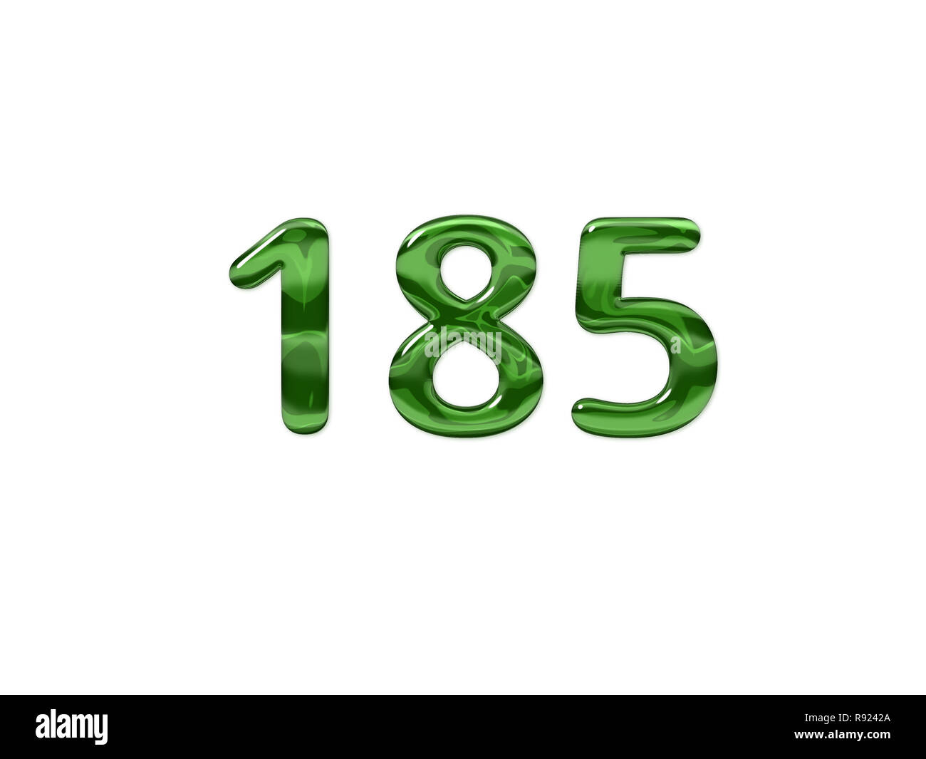 Green Number 185 isolated white background Stock Photo - Alamy