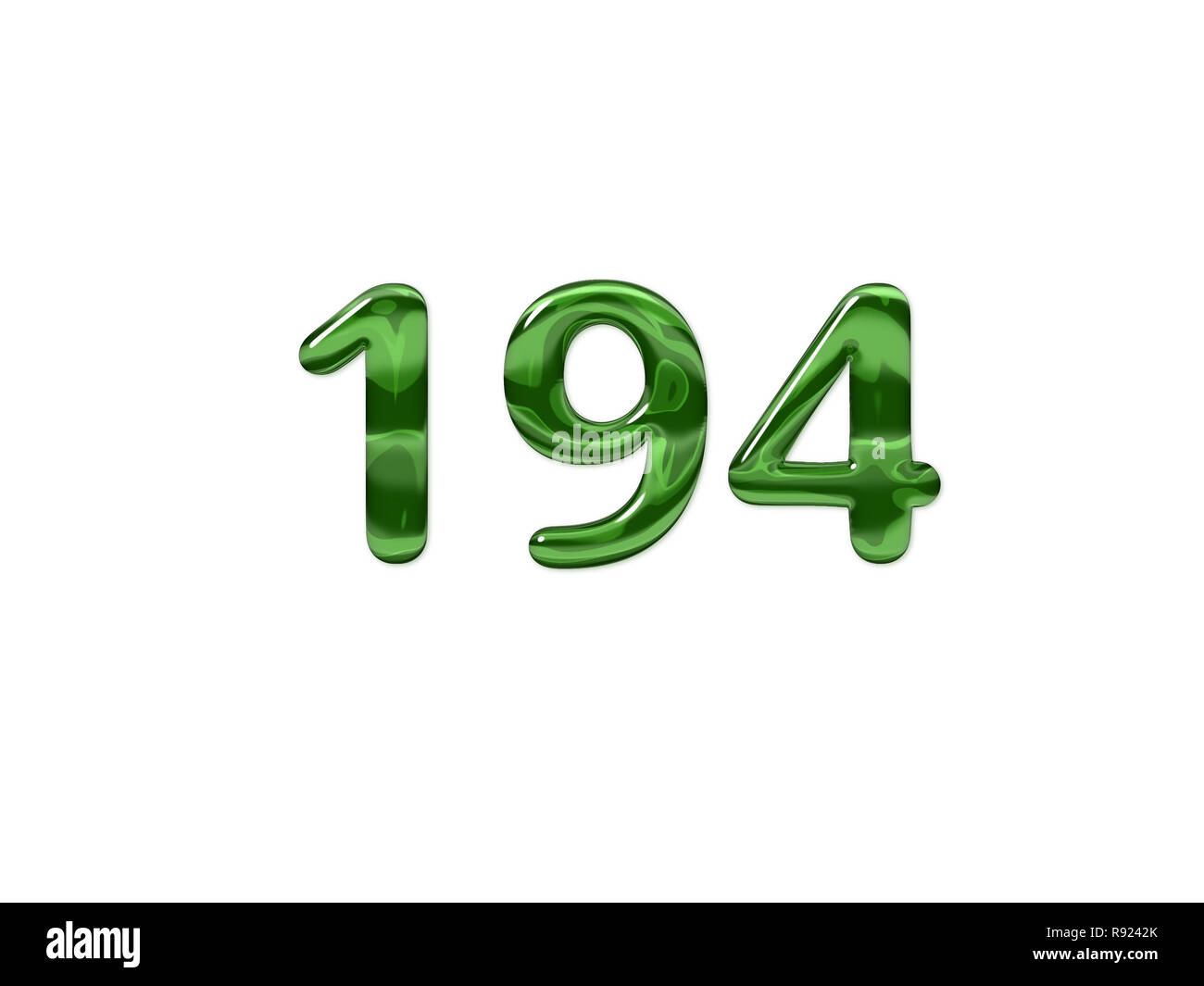 Green Number 194 isolated white background Stock Photo - Alamy
