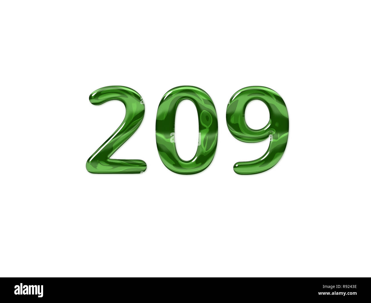 Green Number 209 isolated white background Stock Photo - Alamy