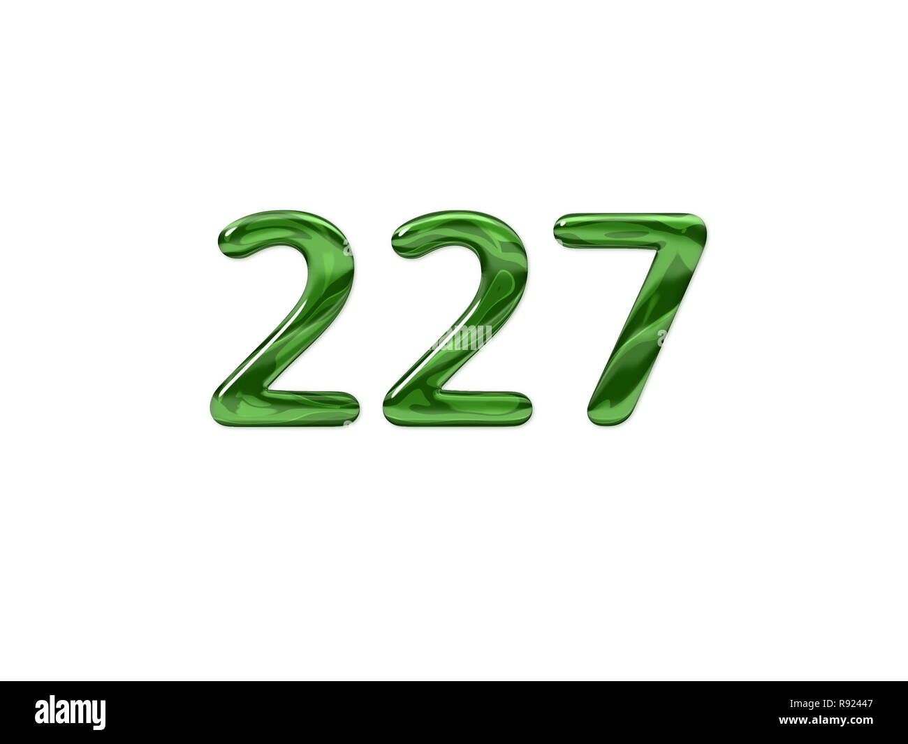 Green Number 227 isolated white background Stock Photo - Alamy