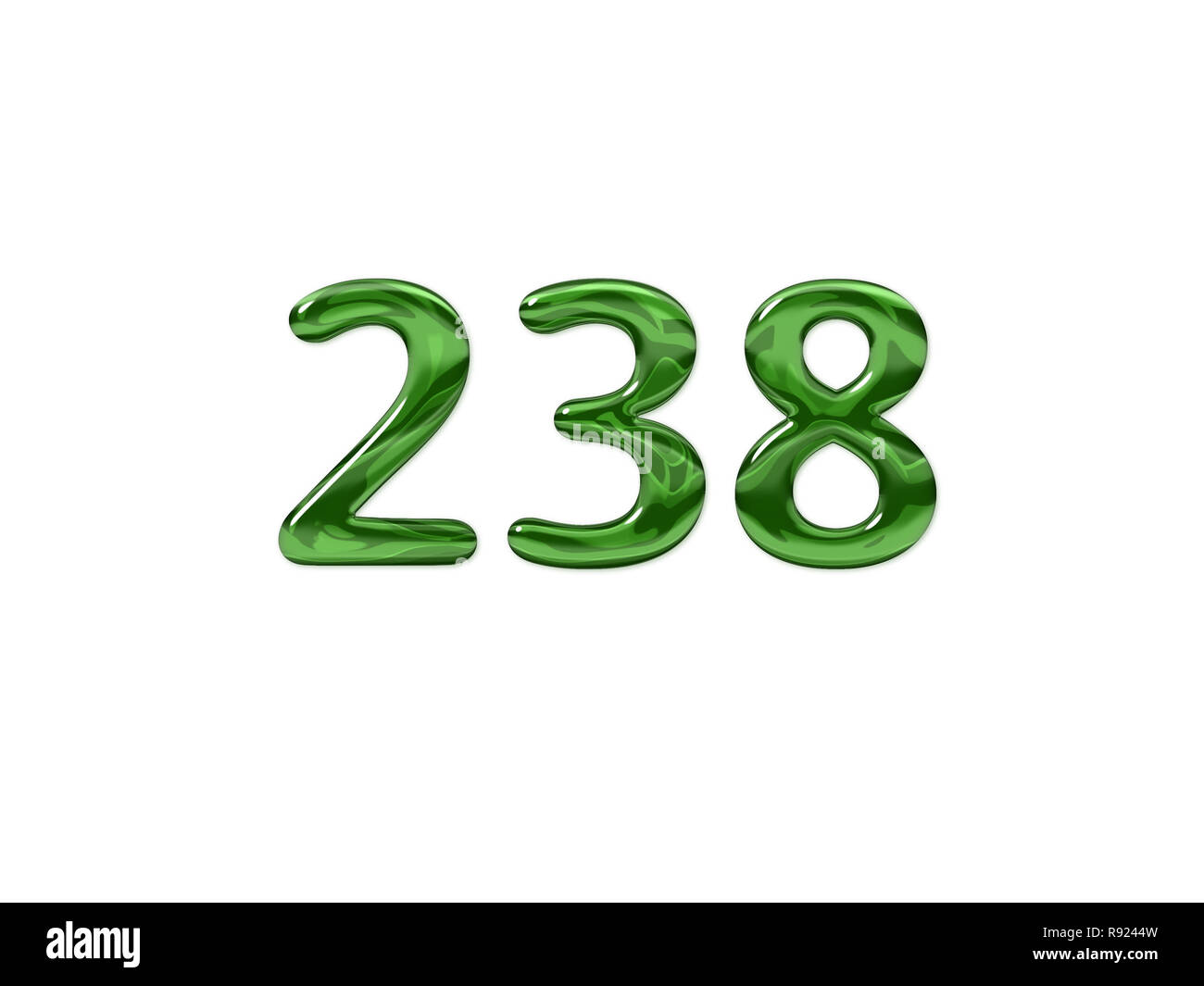 Green Number 238 isolated white background Stock Photo - Alamy