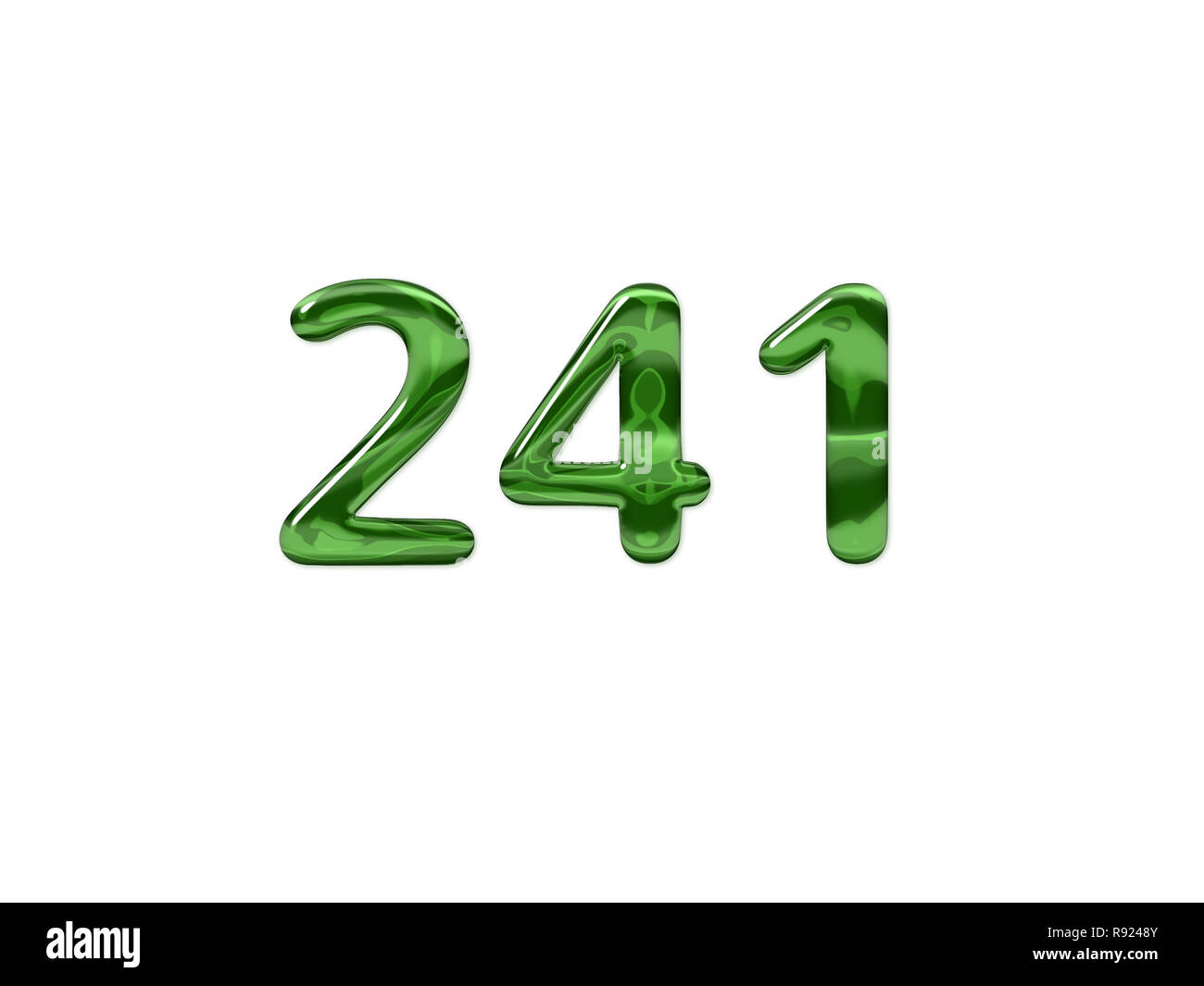 Green Number 241 isolated white background Stock Photo - Alamy