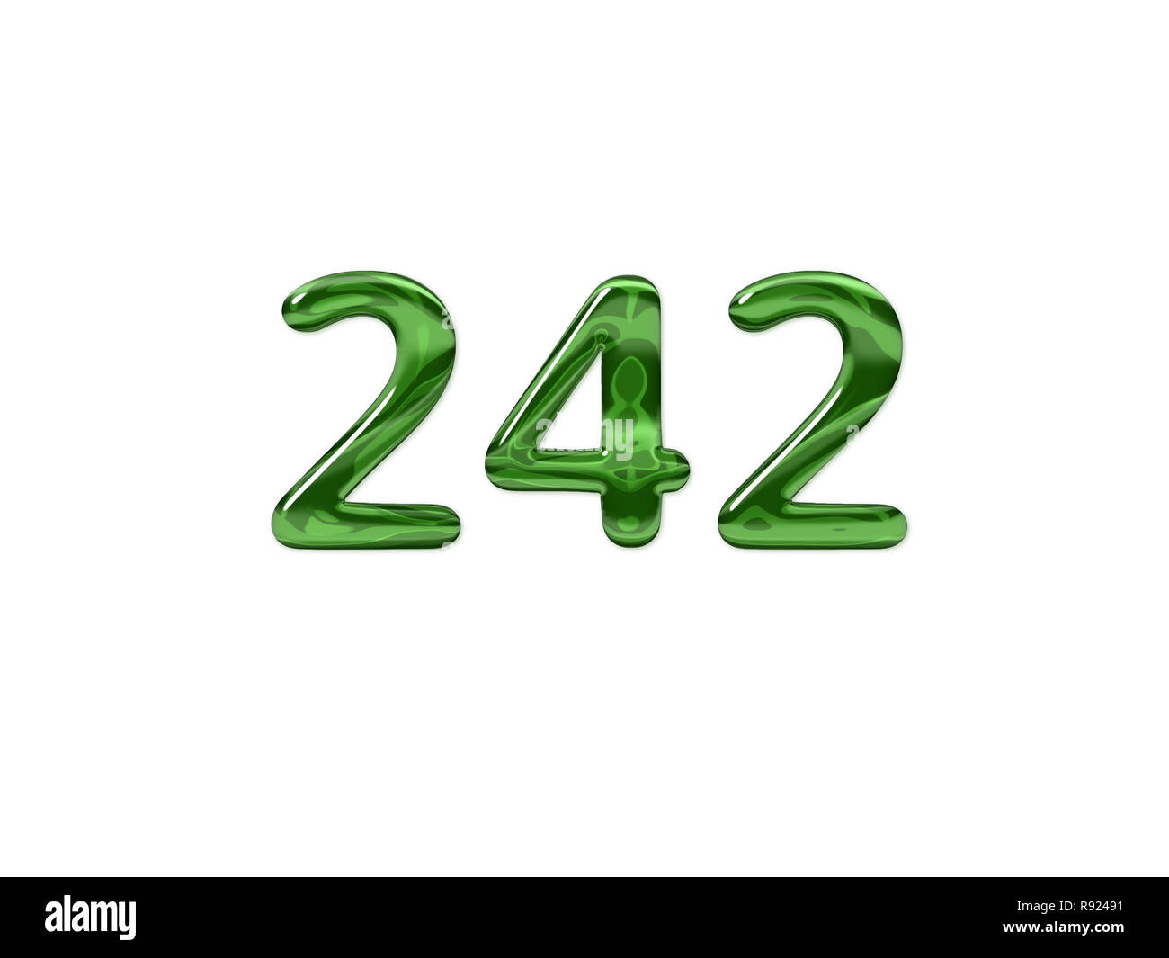 Green Number 242 isolated white background Stock Photo - Alamy