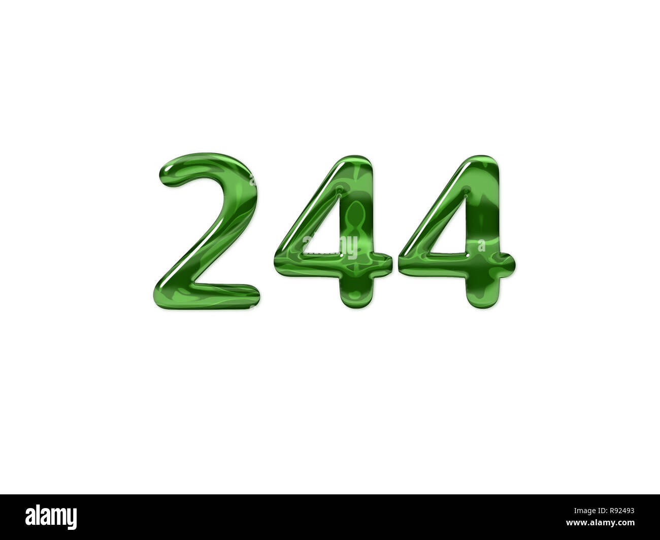 Green Number 244 isolated white background Stock Photo - Alamy