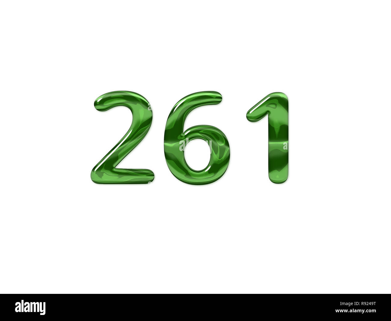 Green Number 261 isolated white background Stock Photo - Alamy
