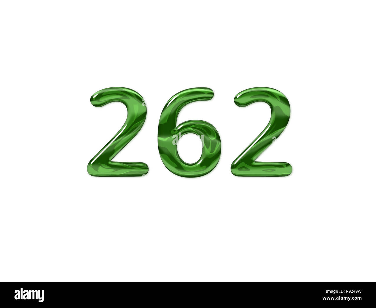 Green Number 262 isolated white background Stock Photo - Alamy