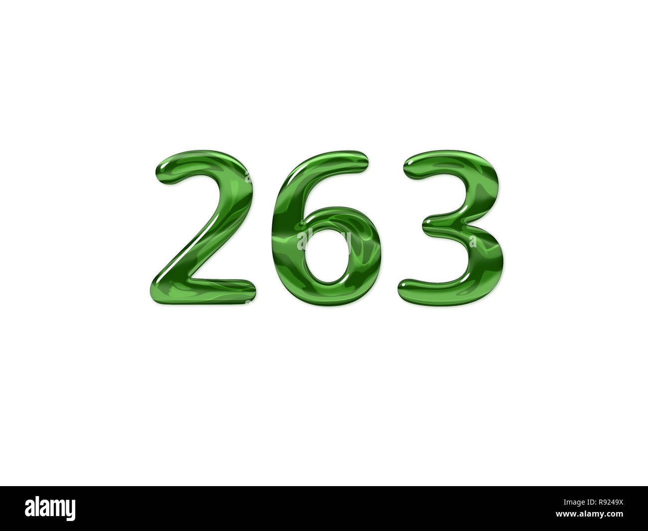 Green Number 263 isolated white background Stock Photo - Alamy