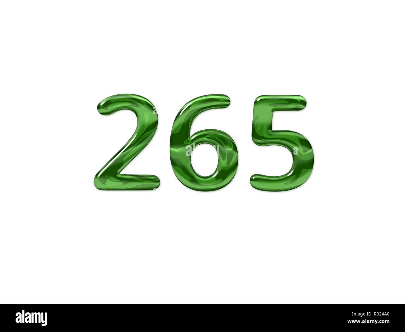 Green Number 265 isolated white background Stock Photo - Alamy