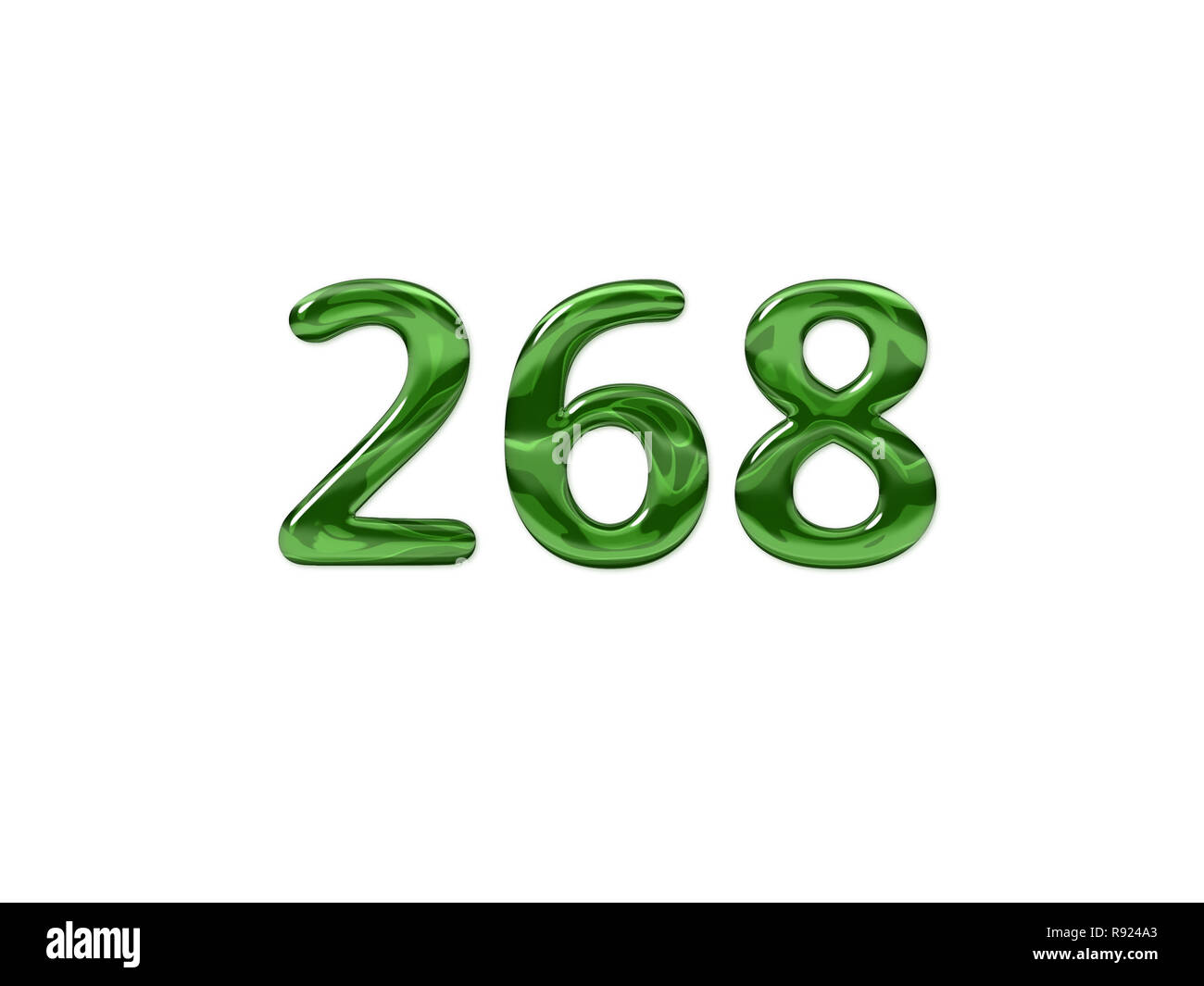 Green Number 268 isolated white background Stock Photo - Alamy