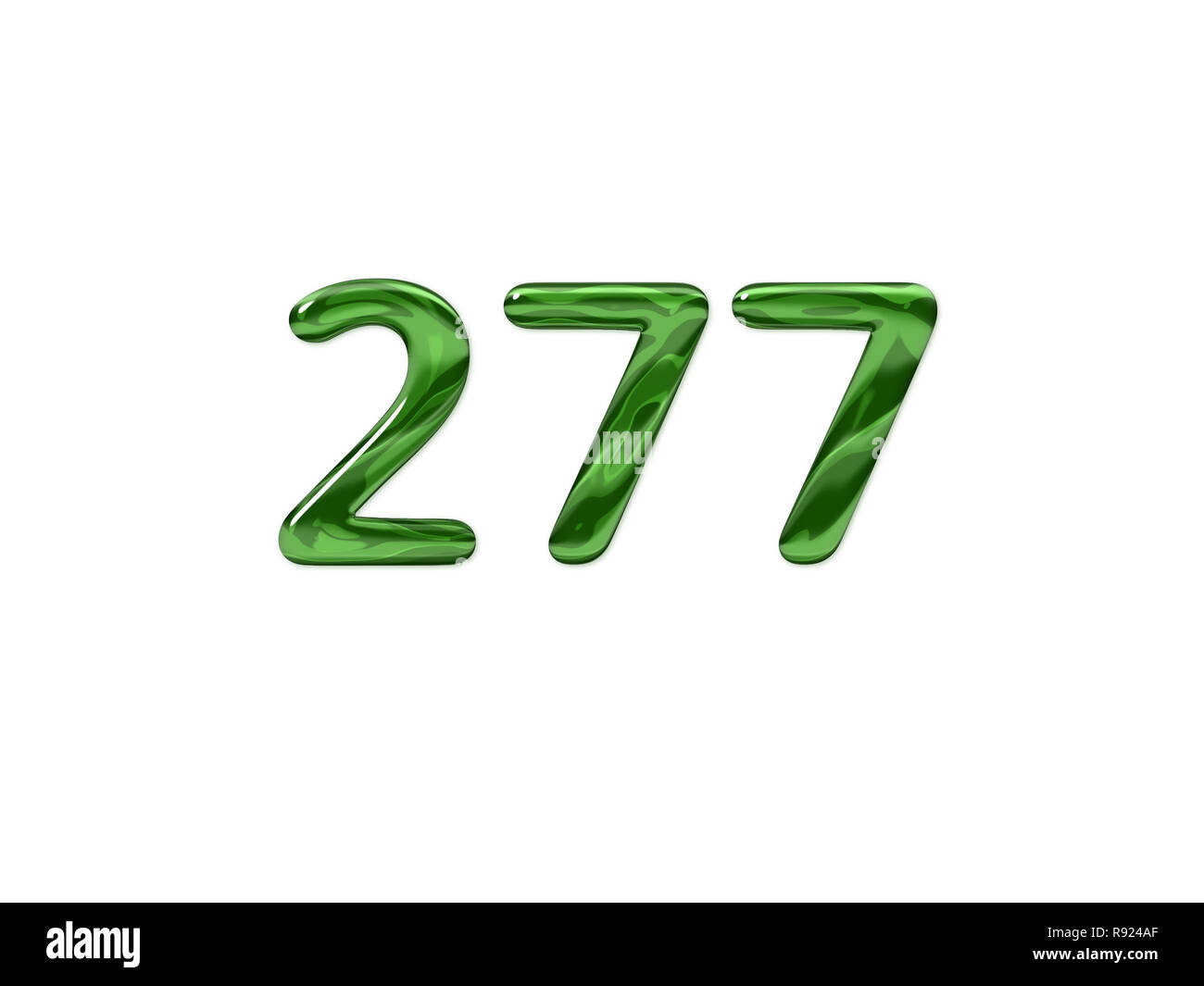 Green Number 277 isolated white background Stock Photo - Alamy