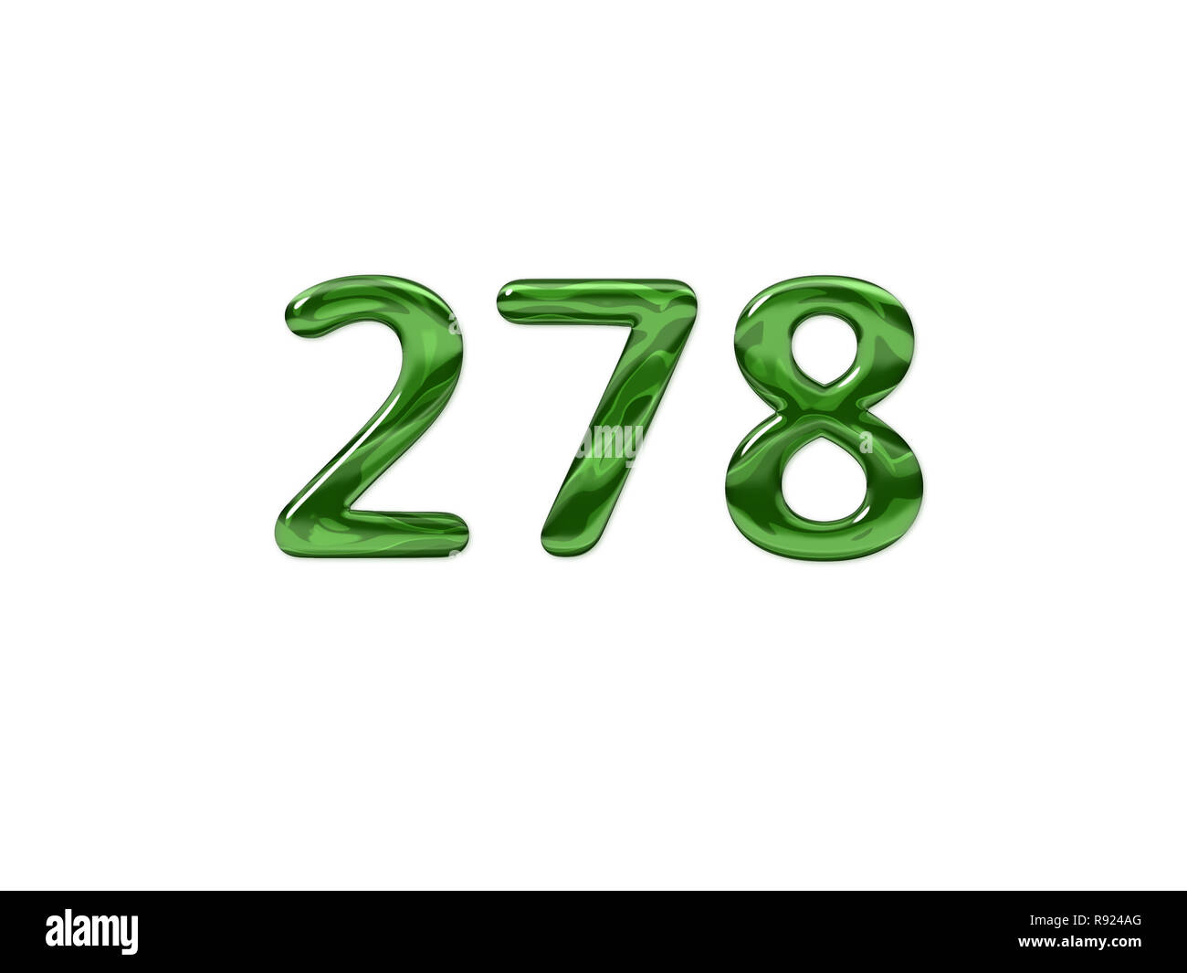 Green Number 278 isolated white background Stock Photo - Alamy