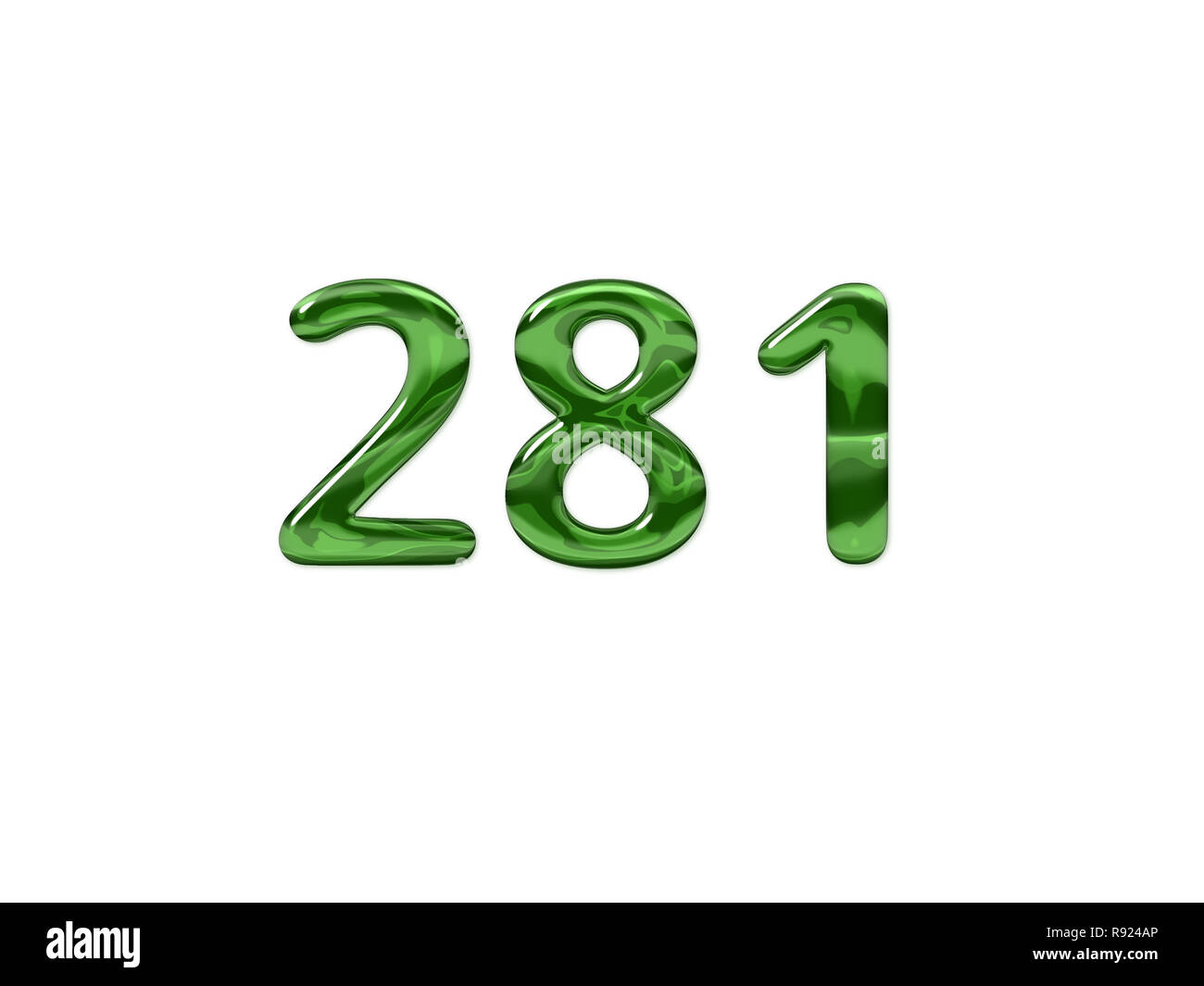Green Number 281 isolated white background Stock Photo - Alamy