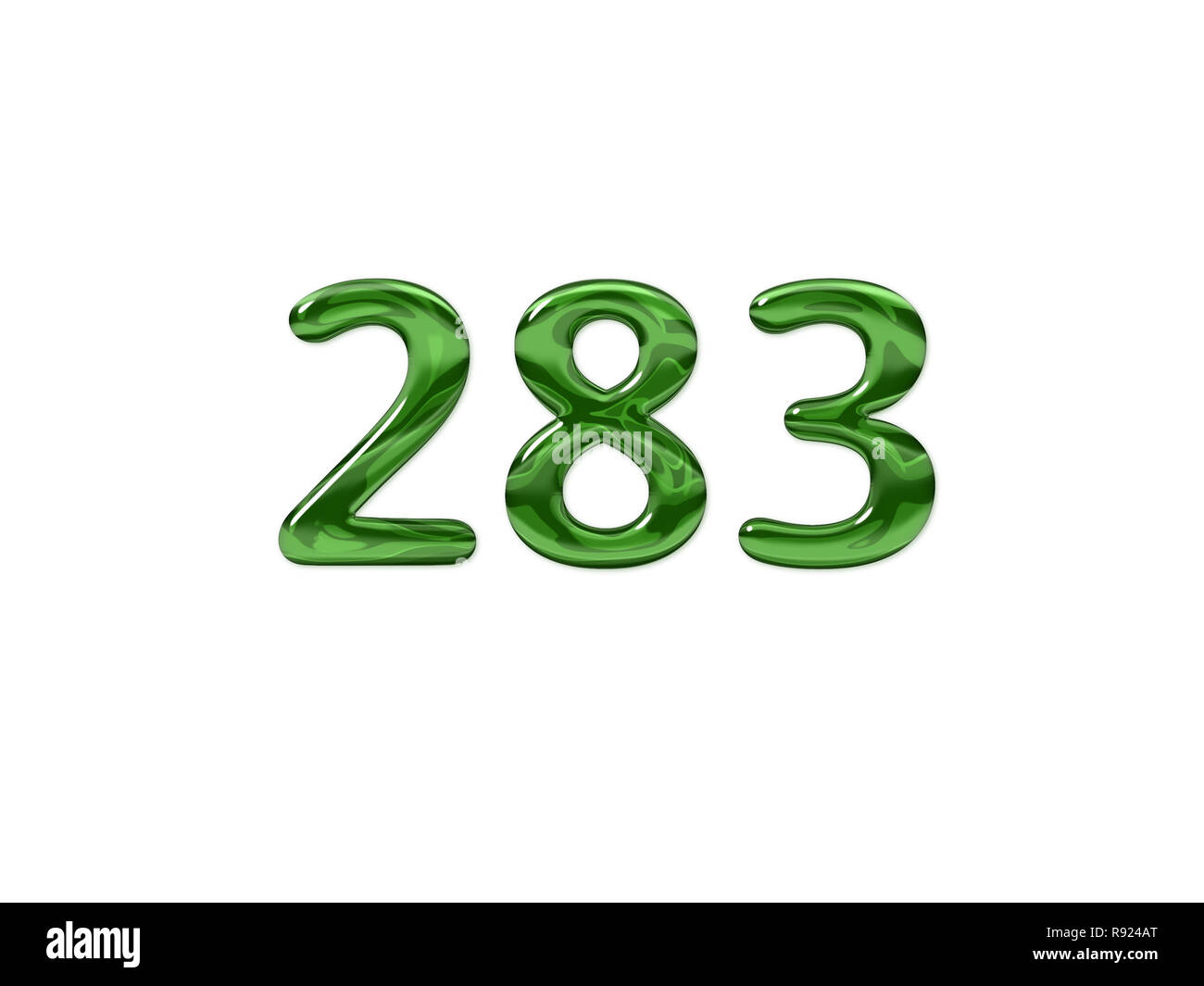 Green Number 283 isolated white background Stock Photo - Alamy