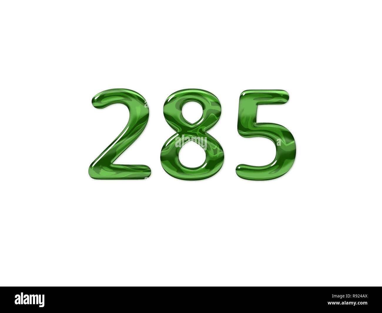 Green Number 285 isolated white background Stock Photo - Alamy