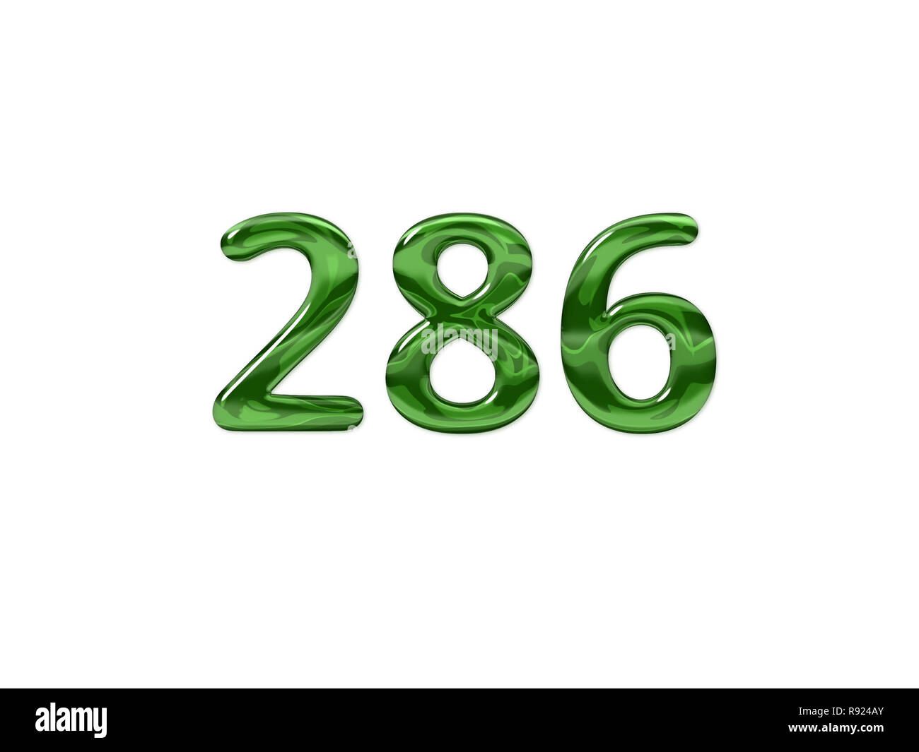 Green Number 286 isolated white background Stock Photo - Alamy