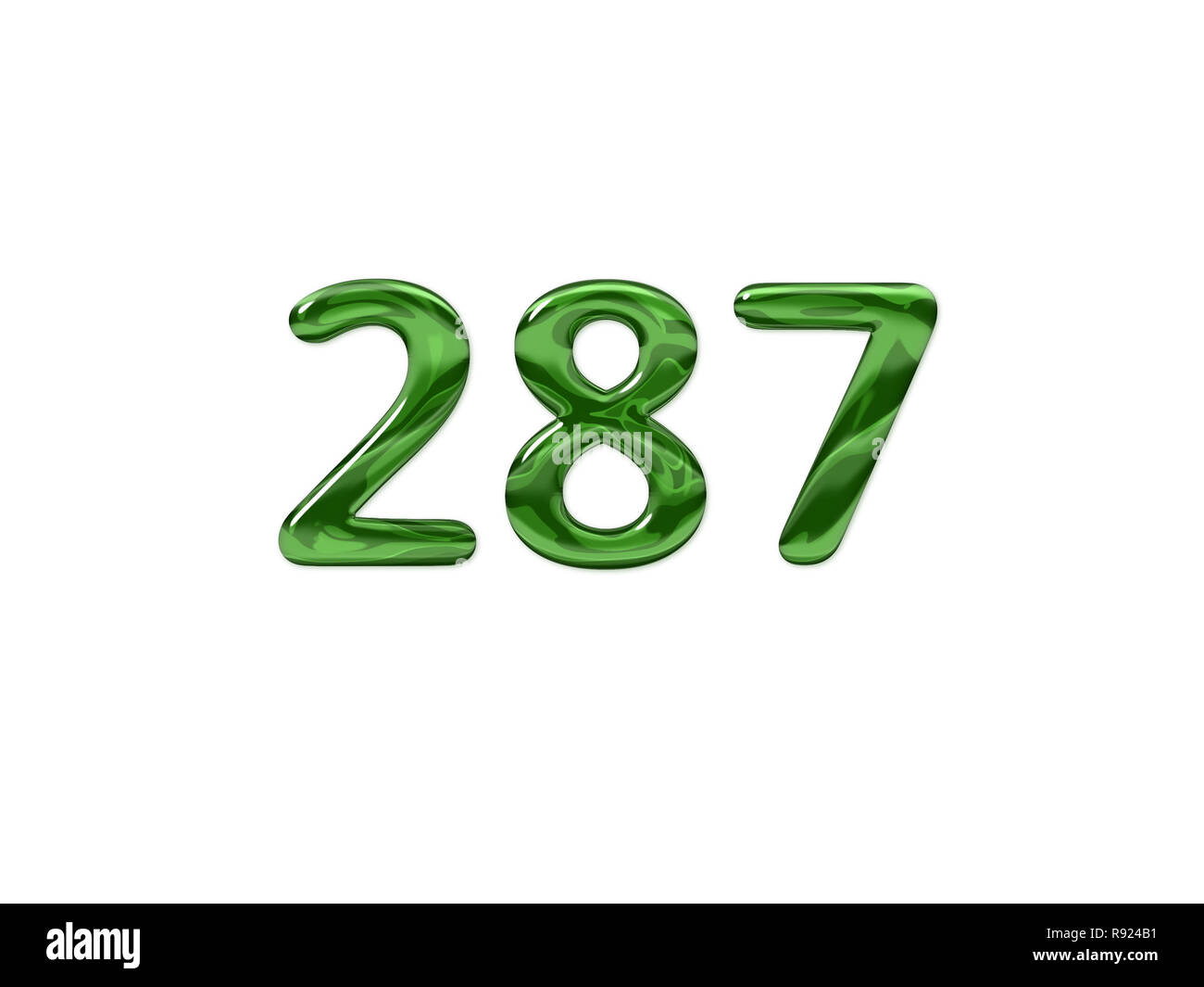 Green Number 287 isolated white background Stock Photo - Alamy