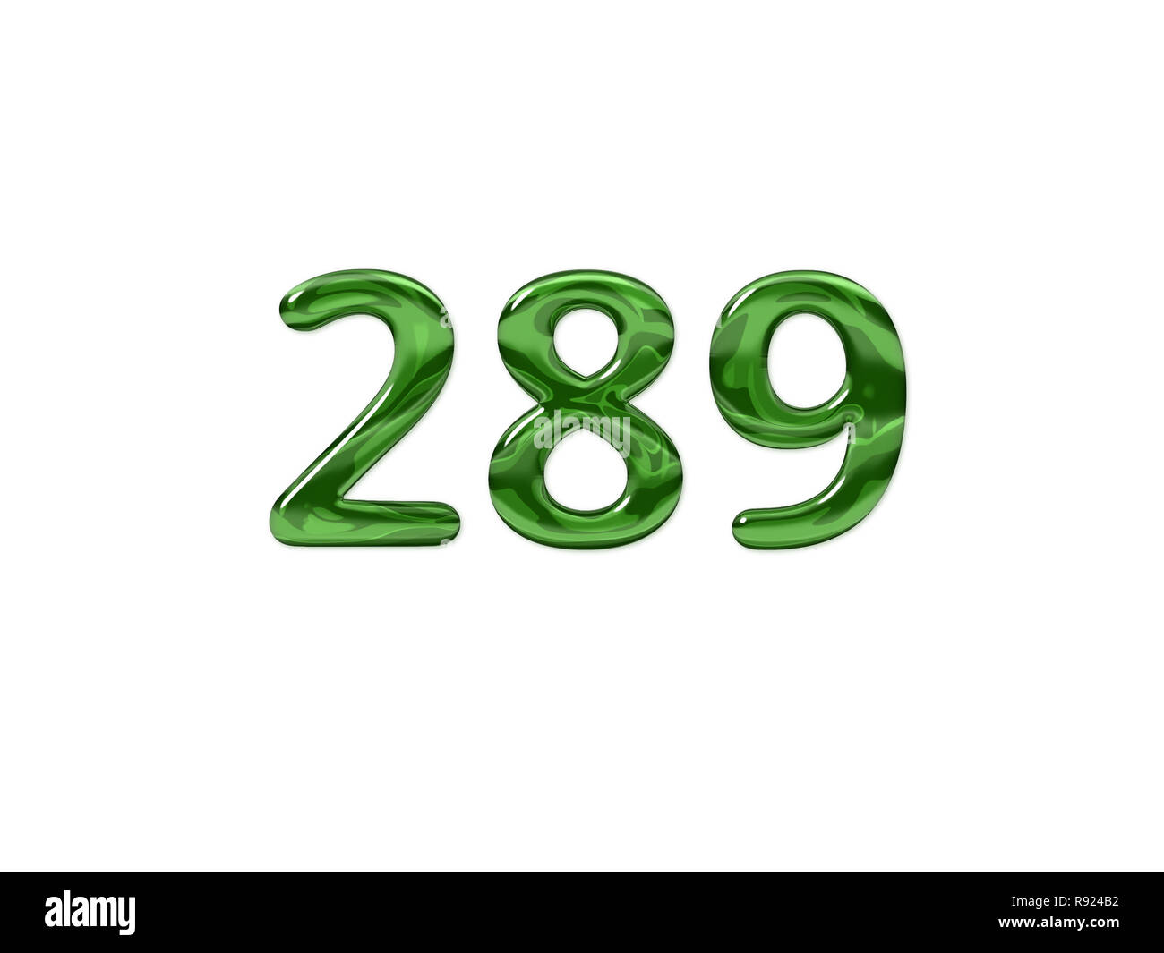 Green Number 289 isolated white background Stock Photo - Alamy