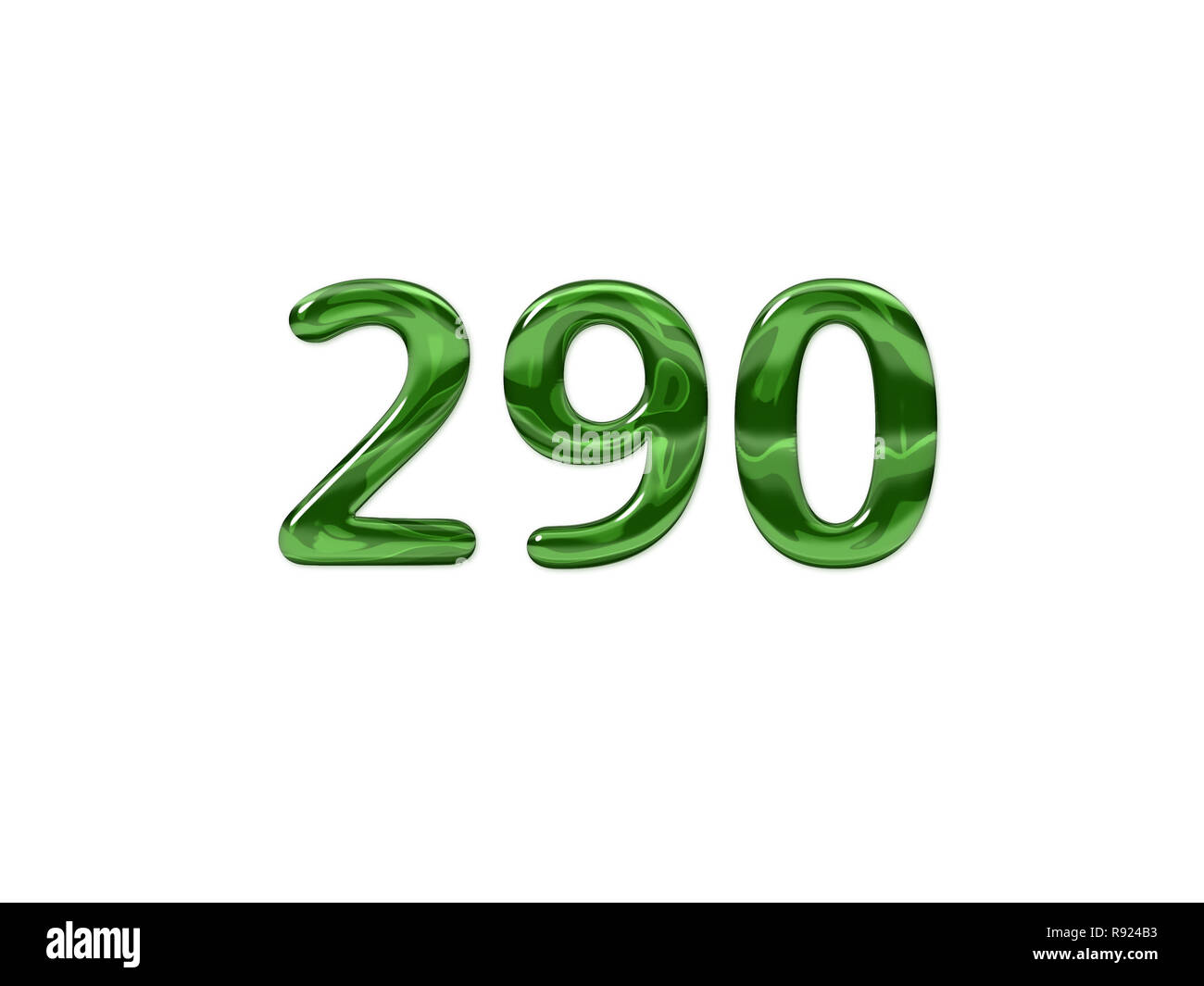 Green Number 290 isolated white background Stock Photo - Alamy