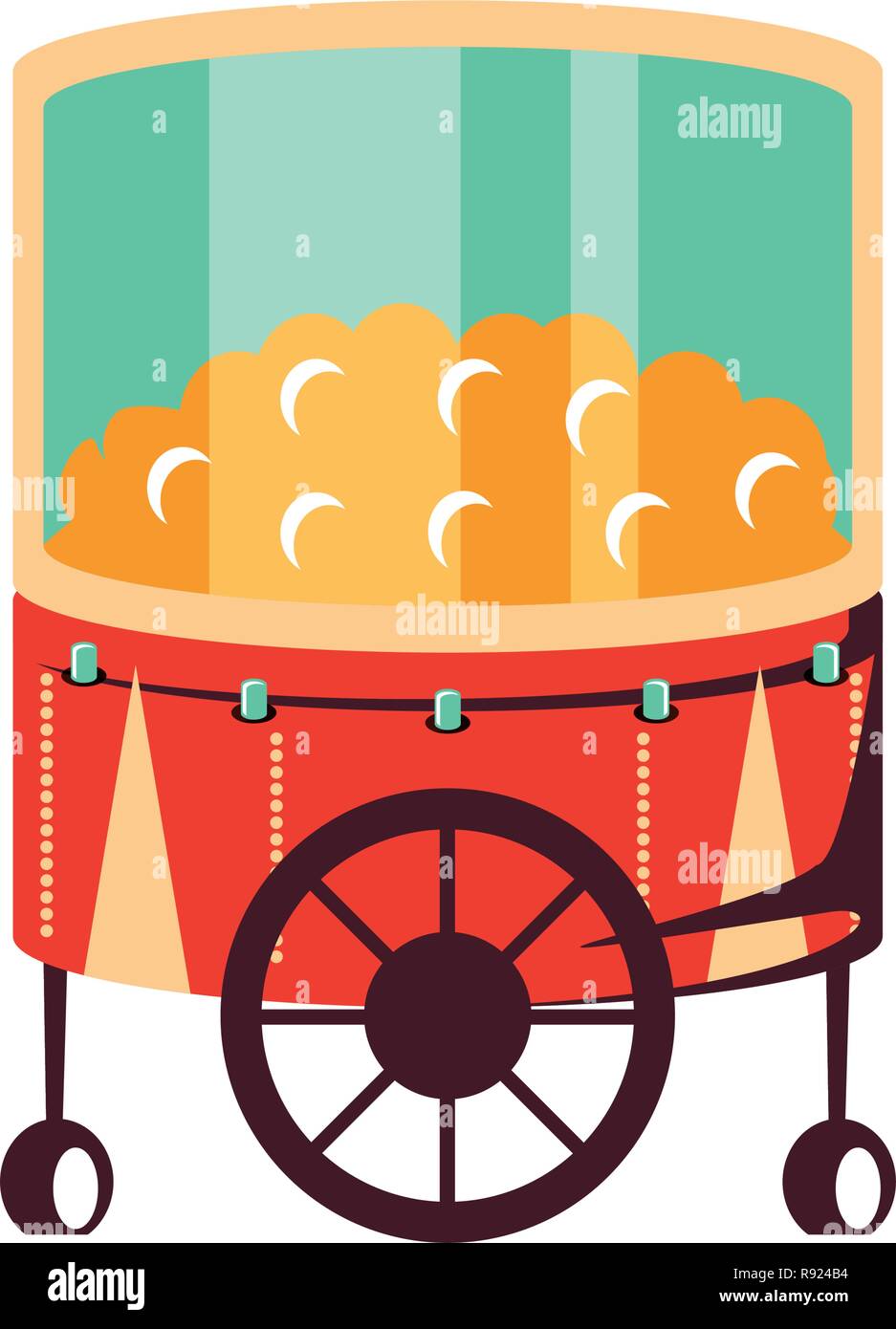 popcorn circus cart isolated icon vector illustration design Stock ...