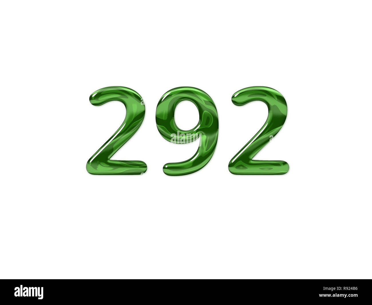 Green Number 292 isolated white background Stock Photo - Alamy