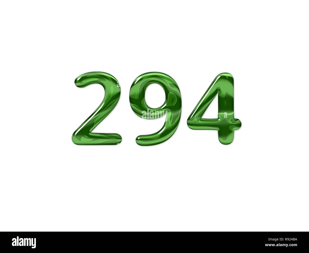 Green Number 294 isolated white background Stock Photo - Alamy