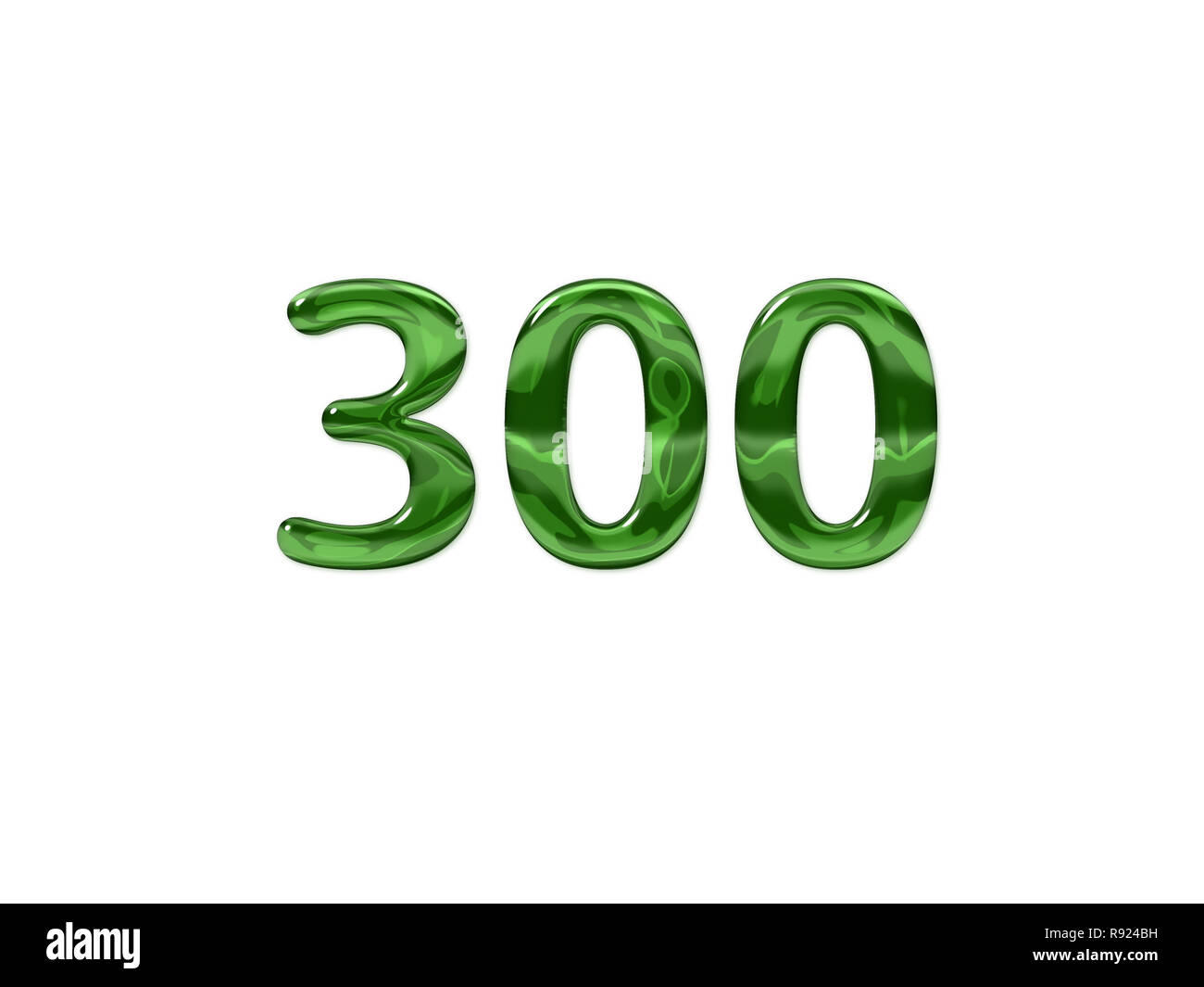 Green Number 300 isolated white background Stock Photo - Alamy