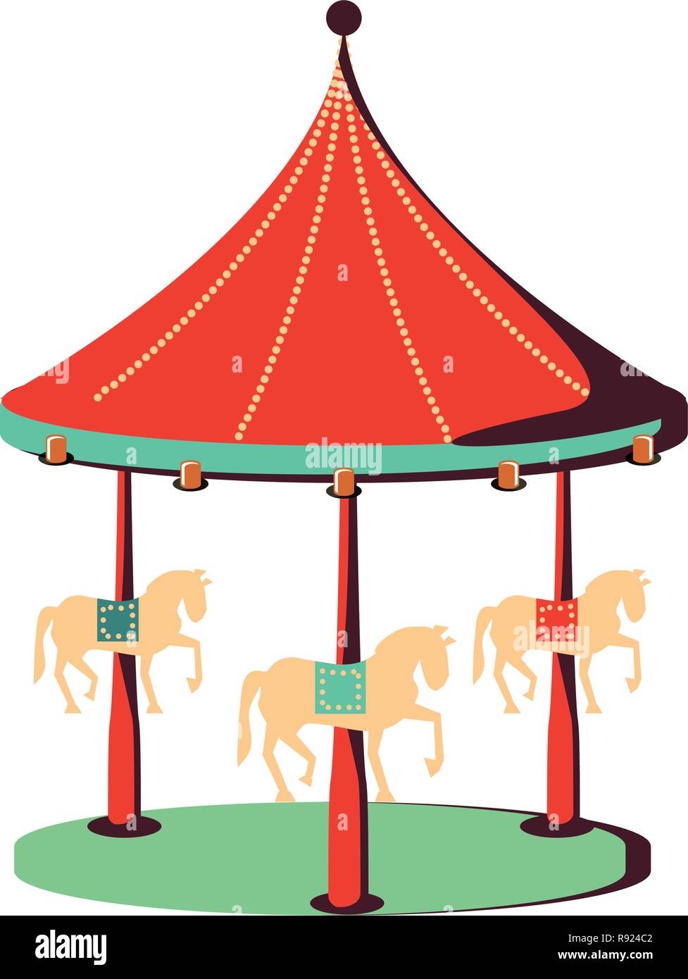 carousel of amusement park vector illustration design Stock Vector ...