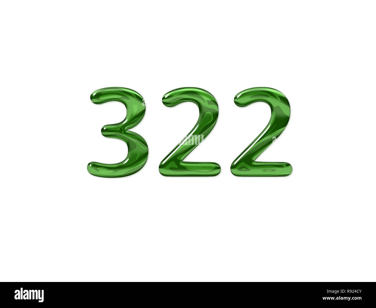 Green Number 322 isolated white background Stock Photo - Alamy