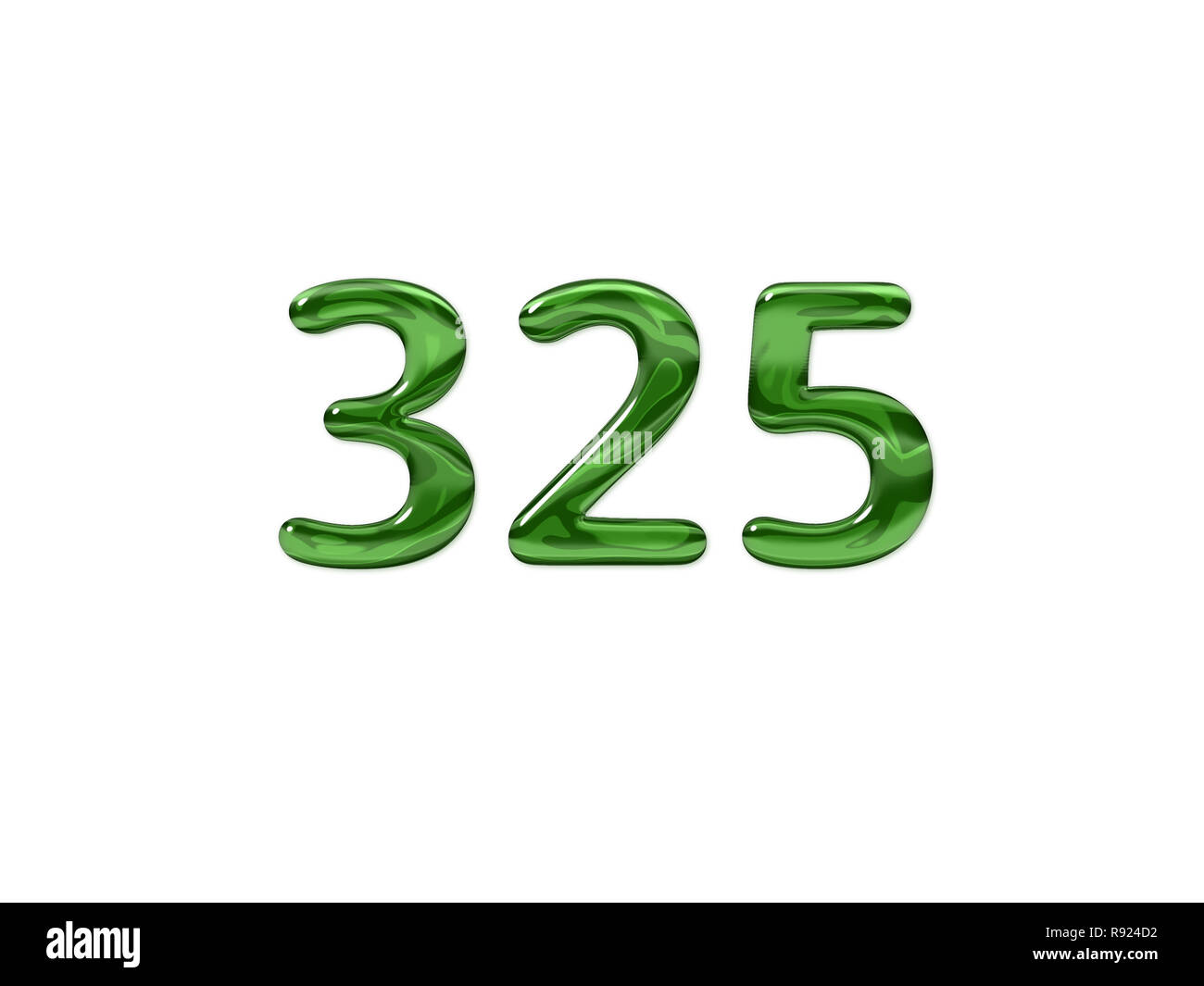 Green Number 325 isolated white background Stock Photo - Alamy