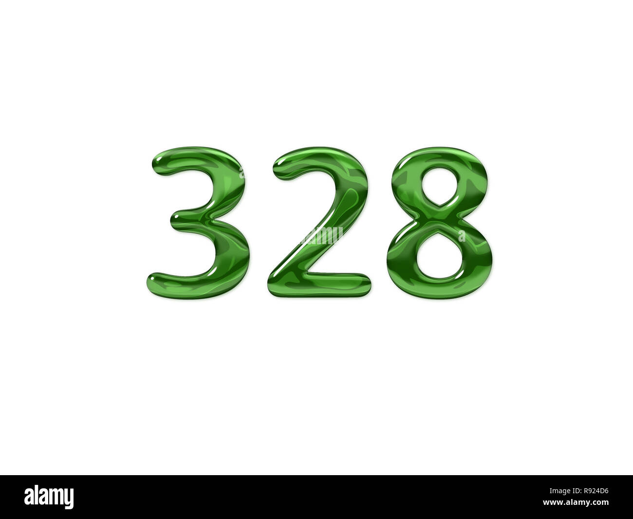 Green Number 328 isolated white background Stock Photo - Alamy
