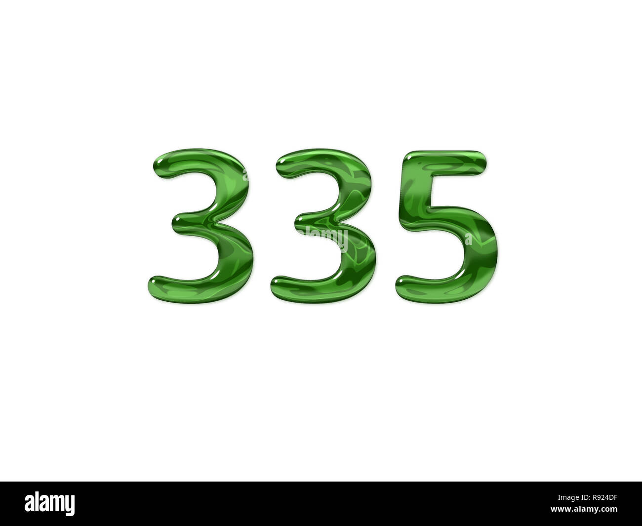 Green Number 335 isolated white background Stock Photo - Alamy